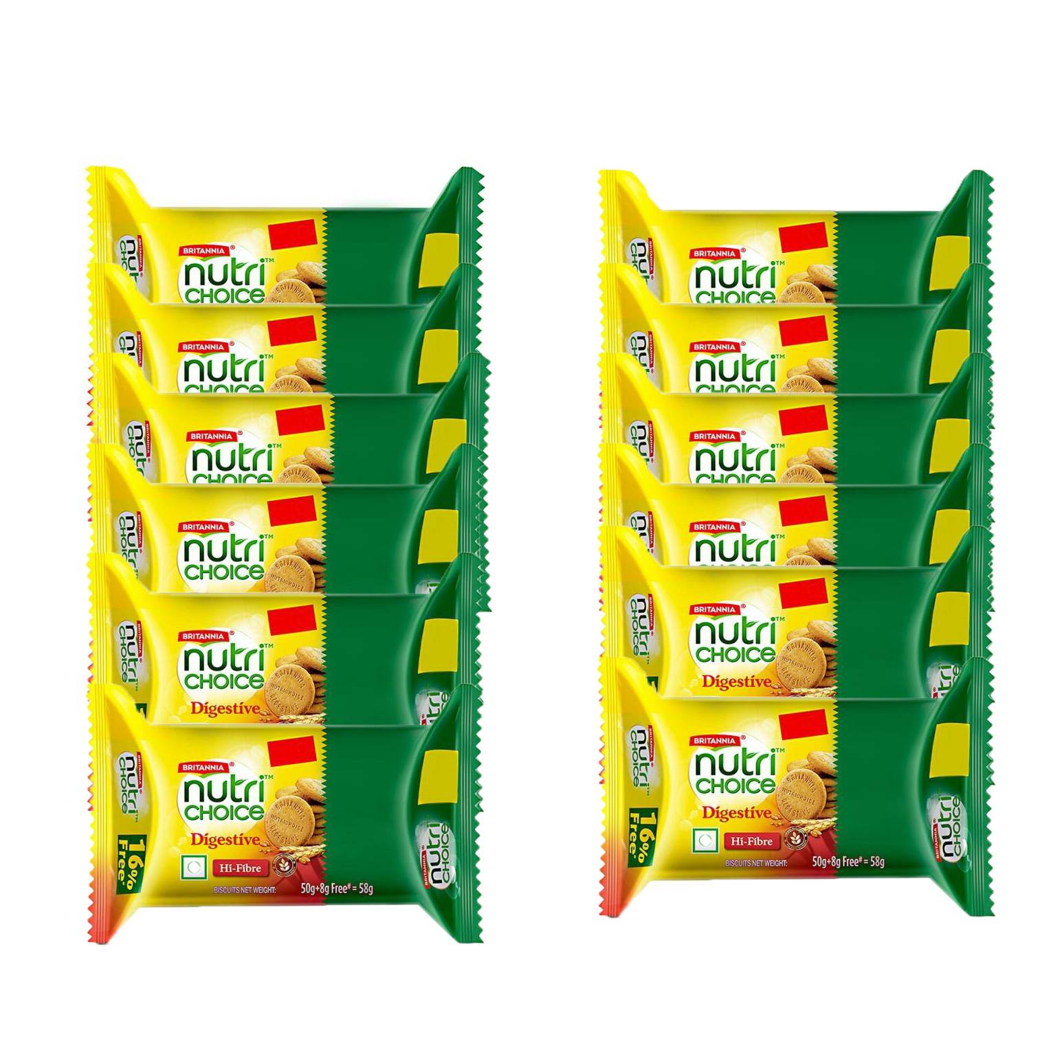 Britannia Nutri Choice Digestive Biscuit 50 Gm ( Pack of 12 )